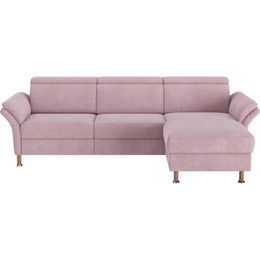 OTTO home Ecksofa &raquo;Calypso L-Form&laquo; mit motorischen Funktionen im Sofa und Recamiere rosa 100% Polyester B/H/T: 260cm x 85cm x 172cm, Struktur, 