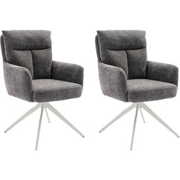 Home Affaire Esszimmerstuhl &raquo;Monaco&laquo; (Set) 2 Stk.verschiedene Gestelle w&auml;hlbar, Belastbar bis 120 Kg grau Boucle B/H/T: 59cm x 92,5cm x 67,5cm, 2 Stk.