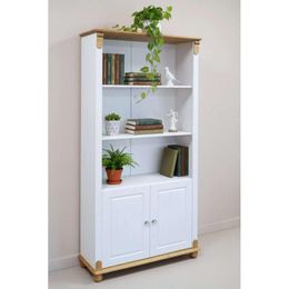 OTTO home Regal &raquo;Tessin, Standregal, B&uuml;cherregal,&laquo; aus massiver Kiefer, Breite 90 cm, H&ouml;he 181 cm, mit T&uuml;ren Massivholz B/H/T: 90cm x 181cm x 38cm, 5 