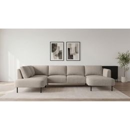 OTTO home Wohnlandschaft &raquo;Cesola&laquo; in weichem Chenille-Stoff, Breite 327 cm, mit schwarzen Metallf&uuml;&szlig;en beige 90% Polyester, 10% Nylon B/H/T: 327cm x 