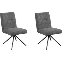 set one by Musterring Esszimmerstuhl &raquo;Tracy&laquo; () 2er-Set, Stativgestell schwarz, Sitz aus Webstoff, B52 x T65 cm grau Polyester B/H/T: 51,5cm x 92,5cm 