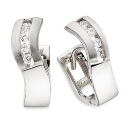 Bruno Banani Damen Paar Creolen &raquo;Schmuck Geschenk Silbercreolen&laquo; mit Zirkonia (synth.) silber Silber 925 (Sterlingsilber)