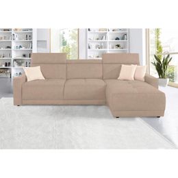 DOMO collection Ecksofa &raquo;Ava mit moderner Sitzheftung & toller Doppelnaht, komfortabel, L-Form&laquo; mit Recamiere, inkl. Federkern, wahlweise mit 