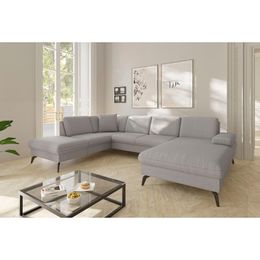 Sit & More sit&more Wohnlandschaft &raquo;Morris Jubi U-Form, B: 300 cm&laquo; mit Armteilfunktion & 1 Zierkissen, optional Schlaffunktion grau 95% Polyester, 5% Polyamid B/
