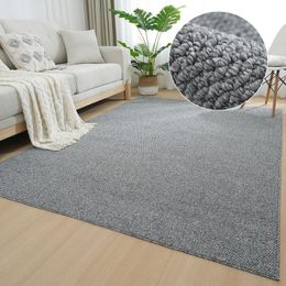 OTTO home Teppich &raquo;Lilia&laquo; rechteckig 5 mm H&ouml;he Sisal-Optik, uni, waschbar, Wohnzimmer, Schlafzimmer, Esszimmer grau Kunstfaser B : 90cm 1 Stk., 5mm, L