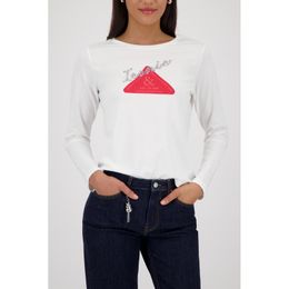 monari Damen Langarmshirt &raquo;Shirt Emblem + Schmuck&laquo; Rundhalsausschnitt, Regular Fit, mit Strasssteinen 44