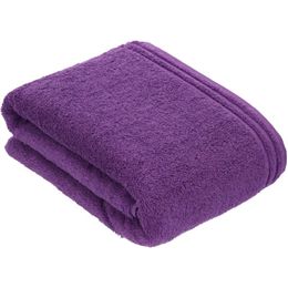 Vossen Badetuch &raquo;Calypso Feeling&laquo; mit schmaler Bord&uuml;re aus 100% Baumwolle, Vegan, einfarbig lila Walkfrottee, Obermaterial: 100% Baumwolle B/L: 100cmx150cm, 