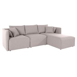 OTTO home Ecksofa &raquo;N&ouml;re L-Form&laquo; 3 Teile, in vielen Bezugsqualit&auml;ten und Farben. Modulteile s. "N&ouml;re" grau Samtoptik (100% Polyester);Struktur (100% 