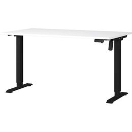 Germania Schreibtisch &raquo;Boras&laquo; Breite 120/140/160/180 cm, Metallgestell, elektrisch h&ouml;henverstellbar schwarz-wei&szlig; B/H/T: 140cm x 120cm x 80cm, 