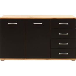 Priess Kombikommode &raquo;Barcelona mit 4 Schubk&auml;sten und T&uuml;r in 6 Farben&laquo; schwarz Holzwerkstoff B/H/T: 123cm x 71cm x 38cm, 4 Stk.