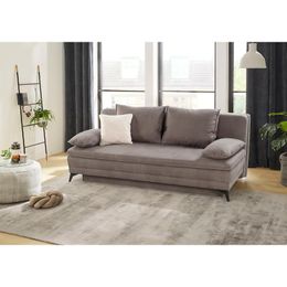 Jockenh&ouml;fer Schlafsofa &raquo;Laurin, B: 202 cm, Liegefl. 158x200 cm, Dauerschl&auml;fer&laquo; mit Schlaffunktion, Bettkasten, Kaltschaumtopper &1 Zierkissen braun Korpus: 100% 