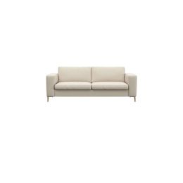 FLEXLUX 2,5-Sitzer &raquo;Fiore, super Sitzkomfort durch Kaltschaum,&laquo; breite Armlehnen, F&uuml;&szlig;e Alu+ Eiche wei&szlig; 100% Echteder B/H/T: 196cm x 85cm x 92cm, 
