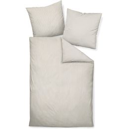 Janine Bettw&auml;sche &raquo;Edelflanell78060 21&laquo; mit Rei&szlig;verschluss beige Feinflanell, Obermaterial: 100% Baumwolle B/L: 155cm x 220cm, 1 Stk., 1 Stk., Feinflanell, B