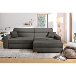 Jockenh&ouml;fer Ecksofa &raquo;Slider L-Form, B: 277 cm Couch, 60cm elektrische Sitztiefenverstellung&laquo; 140kg Belastbarkeit, USB-Anschluss, Kopfteilverstellung & Zierkissen 