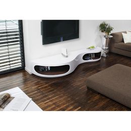 Salesfever Lowboard &raquo;Slow Design TV-Kommode f&uuml;r stilvolles Wohnen&laquo; Kommode in moderner Form, Fernsehschrank in Hochglanz braun MDF B/H/T: 200cm x 30cm