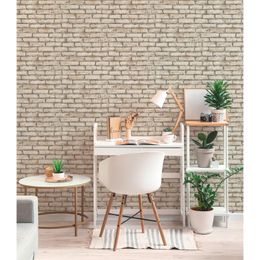 A.S. Cr&eacute;ation Vliestapete &raquo;Attractive 3 Backstein&laquo; Steinoptik aufgesch&auml;umt matt, fein strukturiert beige Vlies B/L: 0,53m x 10,05m, Rollen: 1