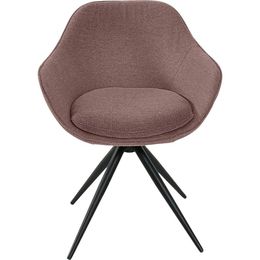 K+w Komfort & Wohnen K+W Komfort & Wohnen Drehstuhl &raquo;ZOOM&laquo; () 4-Fu&szlig; Drehstuhl mit Gestell aus Metall schwarz Struktur rosa B/H/T: 60cm x 83cm x 57cm, Flachgewebe Q2 2250