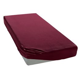 Elegante Spannbettlaken &raquo;Mako-Jersey&laquo; in hochwertiger Qualit&auml;t mit Elasthan-Anteil rot Mako-Jersey, Obermaterial: 97% Baumwolle, 3% Elasthan 1 Stk., Mako-