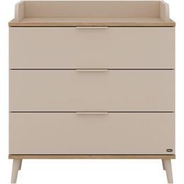 YUNY by PAIDI Wickelkommode &raquo;HAZEL in Beige, 3 Schubladen mit Soft-Close, inkl. Wickelaufsatz&laquo; bis 50 kg 95 cm Breite, Kommode mit abnehmbarem Aufsatz