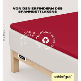 Schlafgut Spannbettlaken &raquo;EASY Jersey Elasthan Topper&laquo; MADE IN GREEN by OEKO-TEX rot Jersey, Obermaterial: 95% Baumwolle, 5% Elasthan 1 Stk., Jersey, 180-