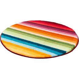 Kleine Wolke Badematte &raquo;Funky, Badvorleger, Badezimmer Teppich&laquo; H&ouml;he 15 mm rutschhemmend beschichtet fu&szlig;bodenheizungsgeeignet Badteppich, modernes Streifen Design,