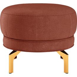 Sit & More sit&more Polsterhocker &raquo;Orient 3&laquo; goldfarbene Metallf&uuml;&szlig;e rosa 100% Polyester B/H/T: 63cm x 46cm x 63cm, Struktur