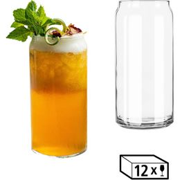 Libbey Gl&auml;ser-Set &raquo; Trinkglas, 12er Set -GLASS CANS-&laquo; 591 ml, hochwertig verarbeitet, im modernen Design transparent Glas &Oslash; 8cm x 16,5cm, 591ml, 12 