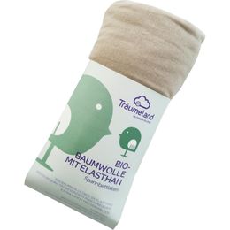 Tr&auml;umeland Spannbettlaken &raquo;Spannbettlaken Bio-Baumwolle&laquo; mit Elasthan grau Jersey-Elasthan, Obermaterial: 95% Baumwolle, 5% Elasthan B/L: 100cm x 100cm, 1 Stk., 