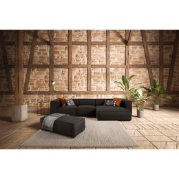 W.Schillig Ecksofa &raquo;around-the-block Mega Sofa, viel Platz und hoher Sitzkomfort, L-Form&laquo; mit eleganter Biese, mit Federkern, Breite 341 cm braun 
