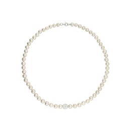 Firetti Damen Perlenkette &raquo;Schmuck Geschenk Silber 925 Halsschmuck Halskette&laquo; mit Kristall - mit S&uuml;&szlig;wasserzuchtperlen silber Perlen Silber 925 (