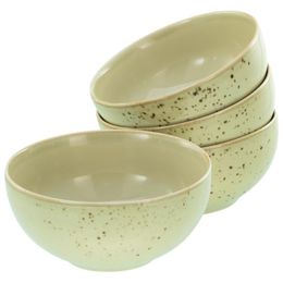 Creatable Schale &raquo;Nature Collection, Buddha Bowl 4-tlg&laquo; 4 Stk. aus Steinzeug Handwerklicher Look, Vintage, H&ouml;he 7,5 cm braun Steinzeug &Oslash; 17,5cm
