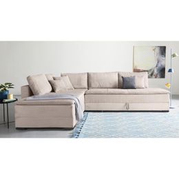 Home Affaire Ecksofa &raquo;Night & Day L-Form, B: 321 cm, mit Dauer-Schlaffunktion 180x200 cm&laquo; Schlaffunktion, Bettkasten, Topper & 3 Zierkissen, 