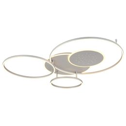 Globo LIGHTING Deckenleuchte &raquo;JOHNSON&laquo; LED-Modul 1 Stk. Smarte LED-Deckenleuchte, dimmbar, Fernbedienung, flexibel wei&szlig; 1, &Oslash; 70cm H: 13cm, 1 Stk.