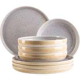 M&auml;ser M&Auml;SER Tafelservice &raquo;CANDY, aus Steinzeug&laquo; Teller Set, Geschirr-Set, Service lila Steinzeug 8 Stk.