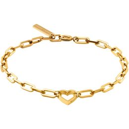 Liebeskind Berlin Damen Armband &raquo;Schmuck Geschenk Edelstahl Armkette Herz&laquo; gold 20cm, Edelstahl