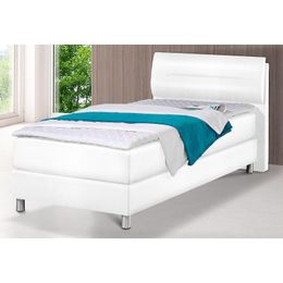 Maintal Boxspringbett inkl. Topper wei&szlig; Bezug bei beige, anthrazit und hellgrau: pflegeleichter Strukturstoff (100% Polyester);Bezug bei wei&szlig; und schwarz: 