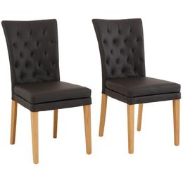 Home Affaire Esszimmerstuhl &raquo;Colorado&laquo; (Set) 2 Stk.Beine in eiche oder nussbaum. Im 2er, 4er oder 6er-Set braun Kunstleder;Microfaser B/H/T: 46cm x 