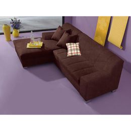 Home Affaire Ecksofa &raquo;Anzio, elegant und gem&uuml;tlich, Breite 239cm, L-Form&laquo; wahlweise mit Bettfunktion braun B/H/T: 239cm x 75cm x 82cm, Microfaser 