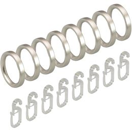 Liedeco Gardinenring f&uuml;r Gardinenstangen &Oslash; 16 mm grau Materialmix &Oslash; 1,6cm, 8 Stk.