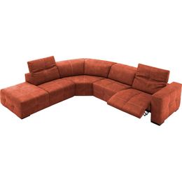 Egoitaliano Ecksofa &raquo;Sauvanne, Designsofa der Extraklasse, elegant und bequem, L-Form&laquo; wahlweise mit elektrischer Relaxfunktion, Kopfteilverstellung rot Luxus-