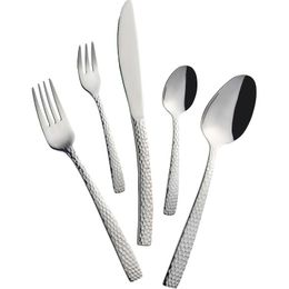 Mulex Besteck-Set &raquo;Madison&laquo; Hammerschlagoptik silber Edelstahl 18/0 60 Stk.