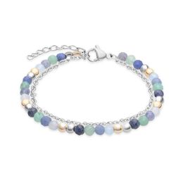 s.Oliver Fu&szlig;kette &raquo;Colorful Beads&laquo; mit Glasperle bunt Edelstahl Perlen Fu&szlig;kette