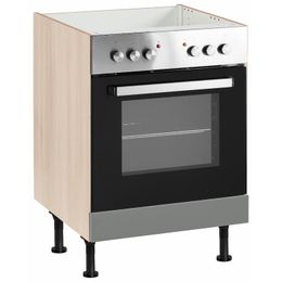 Optifit Herdumbauschrank &raquo;Bern&laquo; 60 cm breit, mit h&ouml;henverstellbaren Stellf&uuml;&szlig;en grau akaziefarben, B/H/T: 60cm x 87cm x 58,4cm