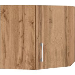 KOCHSTATION Eckh&auml;ngeschrank &raquo;KS-Colmar&laquo; 60 x 60 cm, mit Metallgriff braun Holzwerkstoff wotaneiche, B/H/T: 60cm x 57cm x 34cm