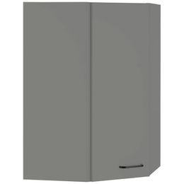 Optifit Eckh&auml;ngeschrank &raquo;Elga&laquo; mit Soft-Close-Funktion und Metallgriff, Breite 60x60 cm grau Holzwerkstoff basaltgrau, B/H/T: 60cm x 89,6cm x 34,9cm, 