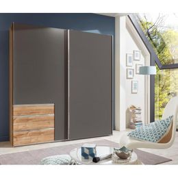 wimex Schwebet&uuml;renschrank &raquo;Level by fresh to go&laquo; grau B/H/T: 200cm x 216cm x 65cm, Schubladen: 3 Stk. T&uuml;ren: 2 Stk.