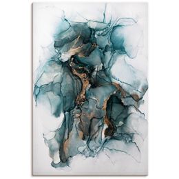 Artland Leinwandbild &raquo;Samurai&laquo; Gegenstandslos 1 Stk. tlg. auf Holzrahmen gespannt blau B/H/T: 40cm x 60cm, Leinwandbild Gegenstandslos Hochformat, 1 Stk.