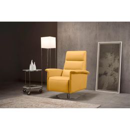 Egoitaliano Sessel &raquo;Kelly Designsessel, Clubsessel & Relaxsessel, bequem, zeitlos elegant&laquo; drehbar, manuelle Relaxfunktion mit Push-Back-Mechanismus gelb Leder &raquo;