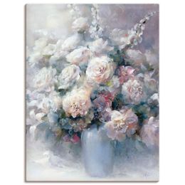 Artland Wandbild &raquo;Wei&szlig;er Strau&szlig;&laquo; Blumen 1 Stk. tlg. als Leinwandbild, Poster in verschied. Gr&ouml;&szlig;en beige Leinwand B/H/T: 45cm x 60cm, Leinwandbild Blumen 