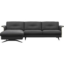 FLEXLUX Ecksofa &raquo;Glow, super bequem durch hochwertigem Sitzaufbau mit Federkern, L-Form&laquo; Modernes skandinavisches Design schwarz 100% Echteder B/H/T: 